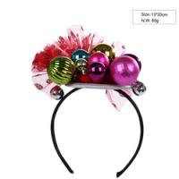 China Christmas Reindeer Antler Headband 30x28cm Fabric Plastic Hair Decoration for Women Kids Party for sale