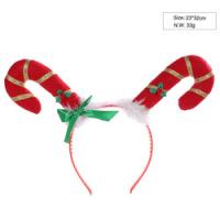 China Christmas Reindeer Antler Headband 30x28cm Fabric Plastic Hair Decoration for Women Kids Party for sale