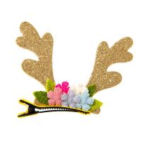 China Christmas Antler Mickey Hair Clip for Kids Girls Cute Creative Flower Hairpin 5.5x5cm for sale