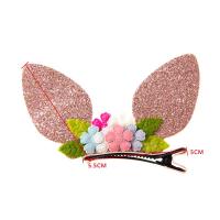 China Christmas Antler Mickey Hair Clip for Kids Girls Cute Creative Flower Hairpin 5.5x5cm for sale