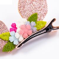 China Christmas Antler Mickey Hair Clip for Kids Girls Cute Creative Flower Hairpin 5.5x5cm for sale