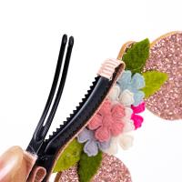 China Christmas Antler Mickey Hair Clip for Kids Girls Cute Creative Flower Hairpin 5.5x5cm for sale