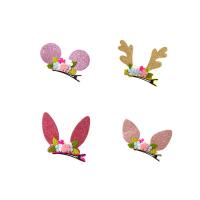 China Christmas Antler Mickey Hair Clip for Kids Girls Cute Creative Flower Hairpin 5.5x5cm for sale