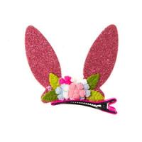 China Christmas Antler Mickey Hair Clip for Kids Girls Cute Creative Flower Hairpin 5.5x5cm for sale