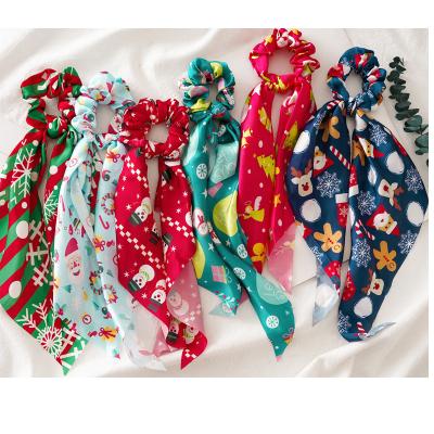 China Christmas Hair Accessories Set 32cm Cartoon Elk Snowman Scarf Scrunchies Headband for Adults Toddlers for sale