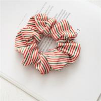 China Christmas Deer Snow Tree Polyester Fabric Hair Scrunchies 10cm Elastic Ponytail Holder for Women Girls for sale