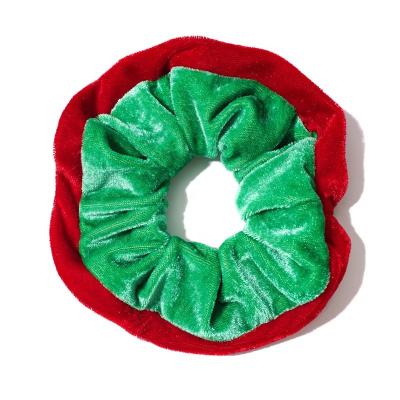 China Christmas Velvet Scrunchies 10cm Elastic Hair Ties for Girls Holiday Hair Accessories for sale