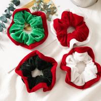 China Christmas Velvet Scrunchies 10cm Elastic Hair Ties for Girls Holiday Hair Accessories for sale