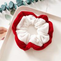 China Christmas Velvet Scrunchies 10cm Elastic Hair Ties for Girls Holiday Hair Accessories for sale