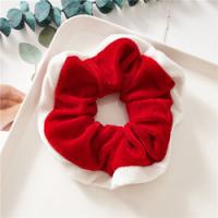 China Christmas Velvet Scrunchies 10cm Elastic Hair Ties for Girls Holiday Hair Accessories for sale