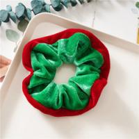 China Christmas Velvet Scrunchies 10cm Elastic Hair Ties for Girls Holiday Hair Accessories for sale