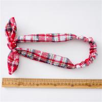 China Christmas Rabbit Ear Bow Headband Knotted Hairband for Women Girls 21x7cm Cotton Fabric for sale