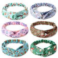 China Christmas Hair Band Set for Women Adult Size Fabric Headband Cross Knot Design Custom Logo Available for sale