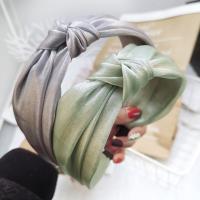 China Fabric Knot Hairband for Women 6cm Wide Non Slip Thick Turban Headband Handmade for sale
