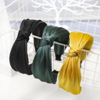 China Fabric Knot Hairband for Women 6cm Wide Non Slip Thick Turban Headband Handmade for sale