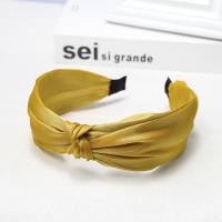 China Fabric Knot Hairband for Women 6cm Wide Non Slip Thick Turban Headband Handmade for sale