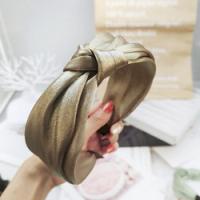 China Fabric Knot Hairband for Women 6cm Wide Non Slip Thick Turban Headband Handmade for sale