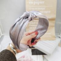 China Fabric Knot Hairband for Women 6cm Wide Non Slip Thick Turban Headband Handmade for sale