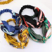 China Boho Knotted Headband Women Headwrap Cross Cloth Art Elastic Makeup Hair Band 7cm for sale
