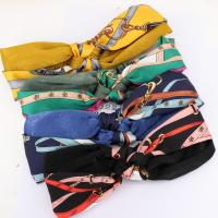 China Boho Knotted Headband Women Headwrap Cross Cloth Art Elastic Makeup Hair Band 7cm for sale