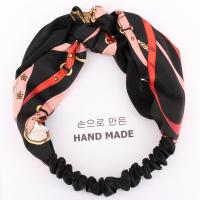 China Boho Knotted Headband Women Headwrap Cross Cloth Art Elastic Makeup Hair Band 7cm for sale