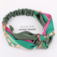 China Boho Knotted Headband Women Headwrap Cross Cloth Art Elastic Makeup Hair Band 7cm for sale