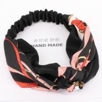 China Boho Knotted Headband Women Headwrap Cross Cloth Art Elastic Makeup Hair Band 7cm for sale