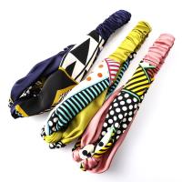 China Fabric Knot Dot Splicing Headband for Women 6cm Wide Elastic Hair Band Korean Style for sale