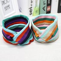 China Rainbow Stripe Elastic Hair Band for Women 7cm Wide Sports Headband for sale