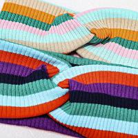 China Rainbow Stripe Elastic Hair Band for Women 7cm Wide Sports Headband for sale