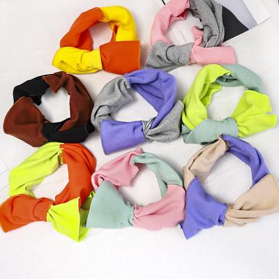 China Cotton Blend Butterfly Elastic Hair Band 25cm Non Slip Infant Headband Sweet Baby Ornament for sale