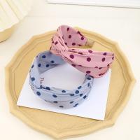 China Fabric Wave Point Cross Hair Band 5cm Wide 41g Non Slip Headband for Women Girls Daily Use for sale