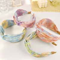 China Fabric Knot Headband for Women 6.5cm Wide Tie Dye Hair Band Non Slip Hair Accessories for sale