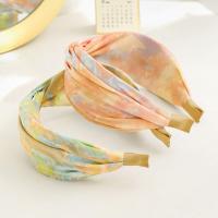 China Fabric Knot Headband for Women 6.5cm Wide Tie Dye Hair Band Non Slip Hair Accessories for sale