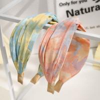 China Fabric Knot Headband for Women 6.5cm Wide Tie Dye Hair Band Non Slip Hair Accessories for sale