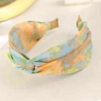 China Fabric Knot Headband for Women 6.5cm Wide Tie Dye Hair Band Non Slip Hair Accessories for sale