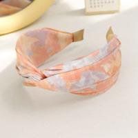 China Fabric Knot Headband for Women 6.5cm Wide Tie Dye Hair Band Non Slip Hair Accessories for sale