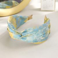 China Fabric Knot Headband for Women 6.5cm Wide Tie Dye Hair Band Non Slip Hair Accessories for sale