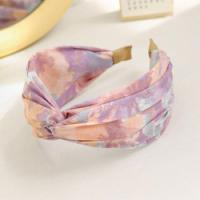 China Fabric Knot Headband for Women 6.5cm Wide Tie Dye Hair Band Non Slip Hair Accessories for sale