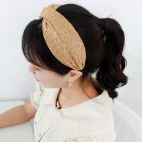 China Natural Grass Woven Women Headband 7cm Wide Fashion Hair Band for Daily Use for sale
