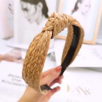 China Natural Grass Woven Women Headband 7cm Wide Fashion Hair Band for Daily Use for sale