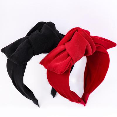 China Fabric Knot Headband for Women 7cm Wide Non Slip Hair Band Wholesale 7 Colors for sale