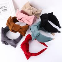 China Fabric Knot Headband for Women 7cm Wide Non Slip Hair Band Wholesale 7 Colors for sale