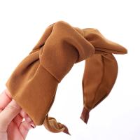 China Fabric Knot Headband for Women 7cm Wide Non Slip Hair Band Wholesale 7 Colors for sale