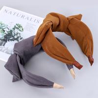 China Fabric Knot Headband for Women 7cm Wide Non Slip Hair Band Wholesale 7 Colors for sale