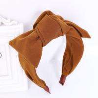 China Fabric Knot Headband for Women 7cm Wide Non Slip Hair Band Wholesale 7 Colors for sale