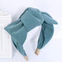 China Fabric Knot Headband for Women 7cm Wide Non Slip Hair Band Wholesale 7 Colors for sale