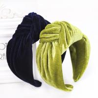 China Velvet Knitted Hair Band Women 8cm Wide Top Knot Headband Non Slip 9 Colors for sale