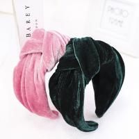 China Velvet Knitted Hair Band Women 8cm Wide Top Knot Headband Non Slip 9 Colors for sale