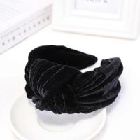China Velvet Knitted Hair Band Women 8cm Wide Top Knot Headband Non Slip 9 Colors for sale